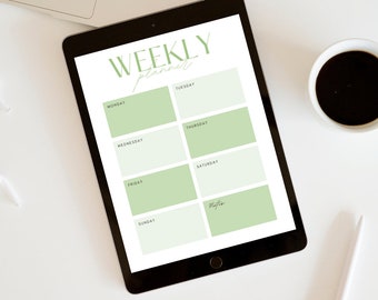 Weekly Planner Flowers Digital Download Organised Cute - Etsy