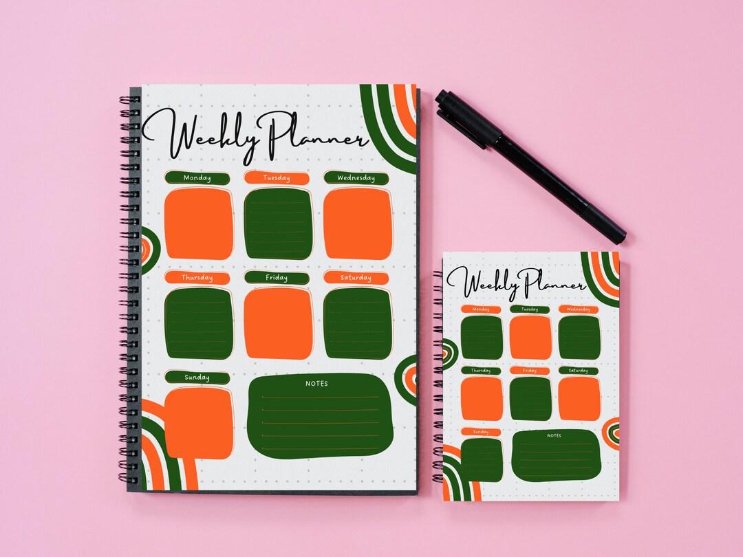 Colorful Rainbow Weekly Planner Printable Etsy Digital Product - Etsy