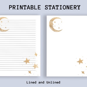 Moon Stationary and Envelope. Celestial Stationery. Digital Paper ...
