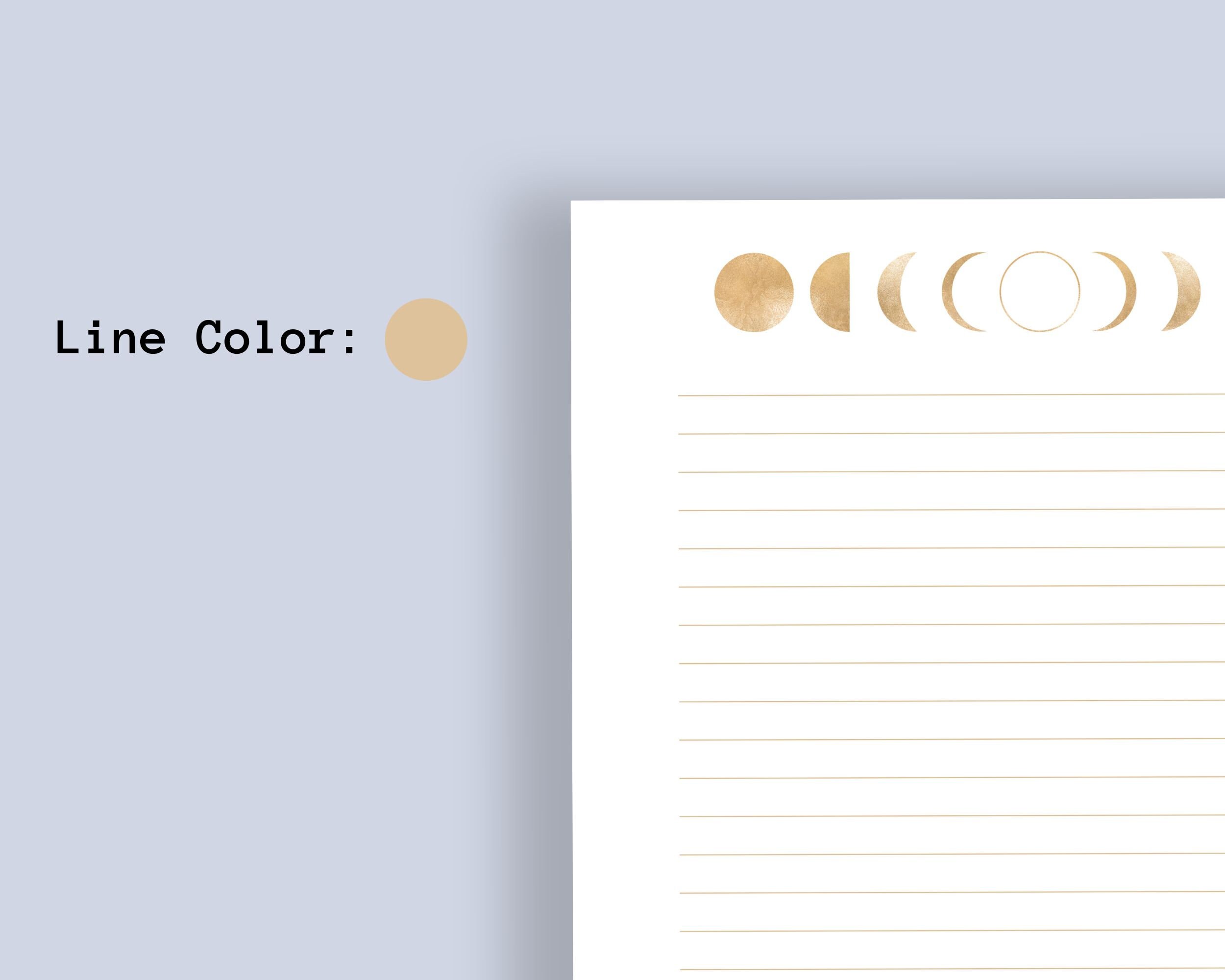 Moon Phases Stationary Printable. Lined Writing Paper. Celestial ...