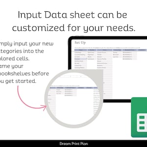 Reading Log Spreadsheet Template Book Tracker, Bookshelf Organizer ...