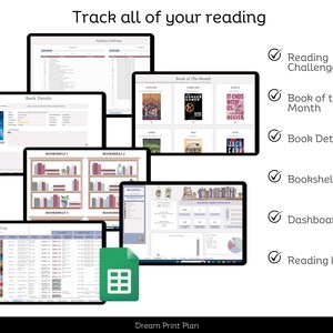 Reading Tracker Spreadsheet – Book Tracker, Bookshelf Organizer ...