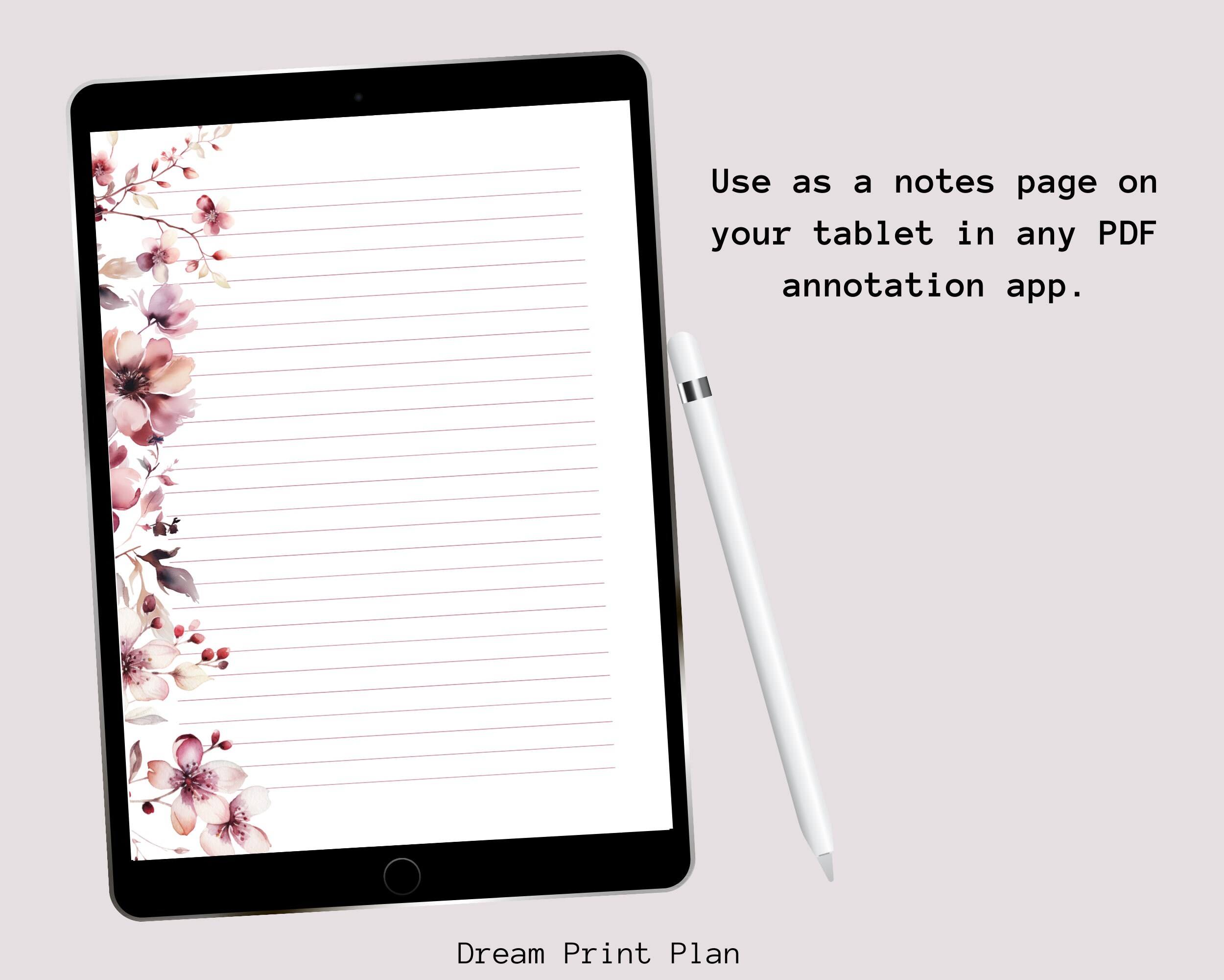 Pink Floral Stationery Set. Elegant Flower Writing Paper. Pen Pal ...