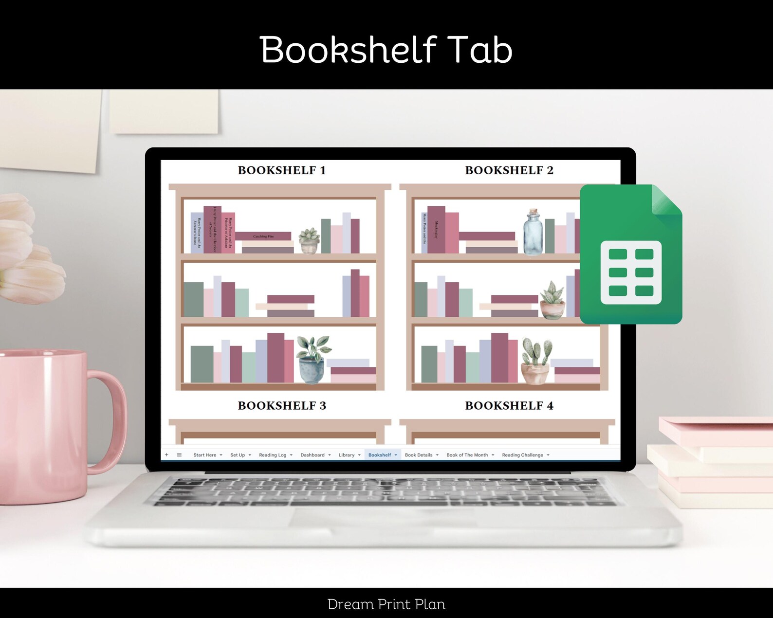 Reading Log Spreadsheet Template Book Tracker, Bookshelf Organizer ...