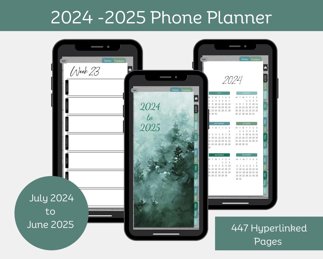 Digital 2024-2025 Planner for Phone, Flower Android Pocket Planner, 12 ...