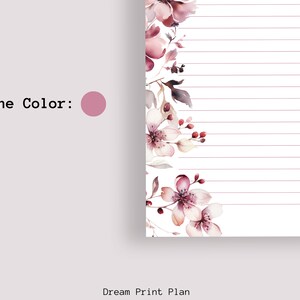 Pink Floral Stationery Set. Elegant Flower Writing Paper. Pen Pal ...