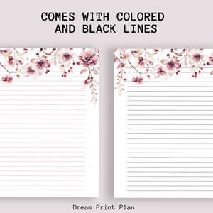 Pink Floral Stationery Set. Elegant Flower Writing Paper. Pen Pal ...
