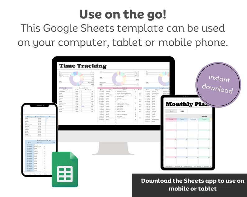 Time Management Spreadsheet for Google Sheets Time Tracking, Time ...