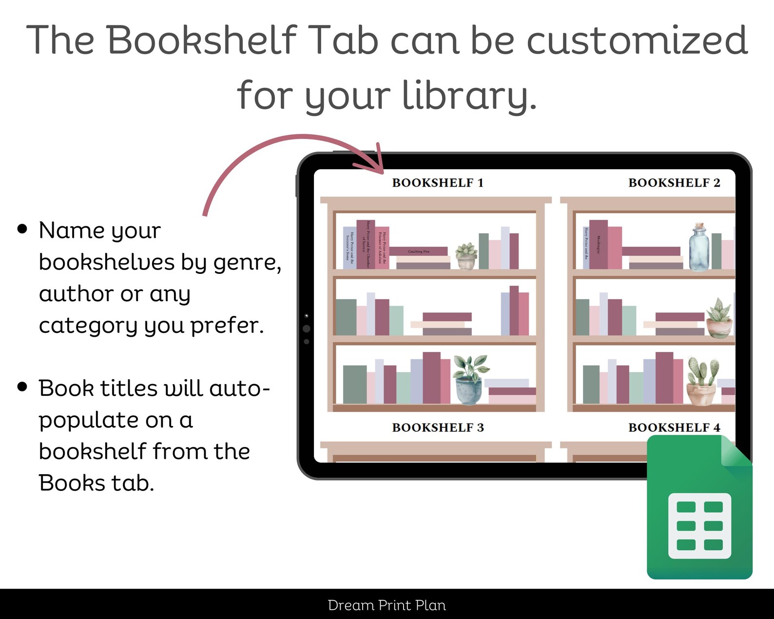 Reading Tracker Spreadsheet – Book Tracker, Bookshelf Organizer ...