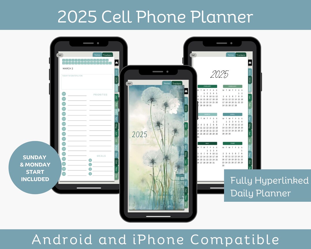 Cell Phone Planner, Pocket Planner 2025, Weekly Digital Planner ...