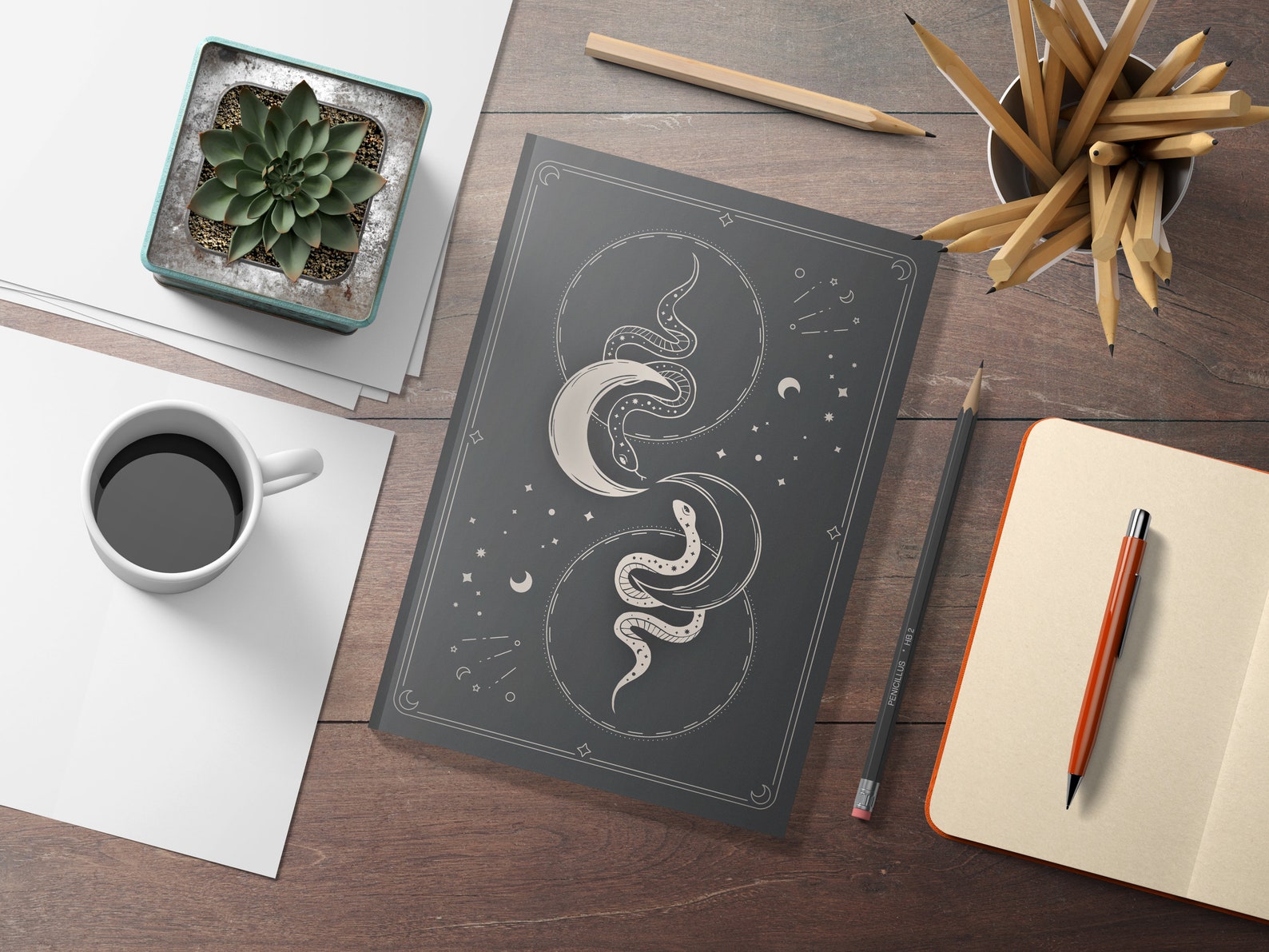 Dark Academia Hardcover Journal Matte Witchy Art Notebook Astrology ...