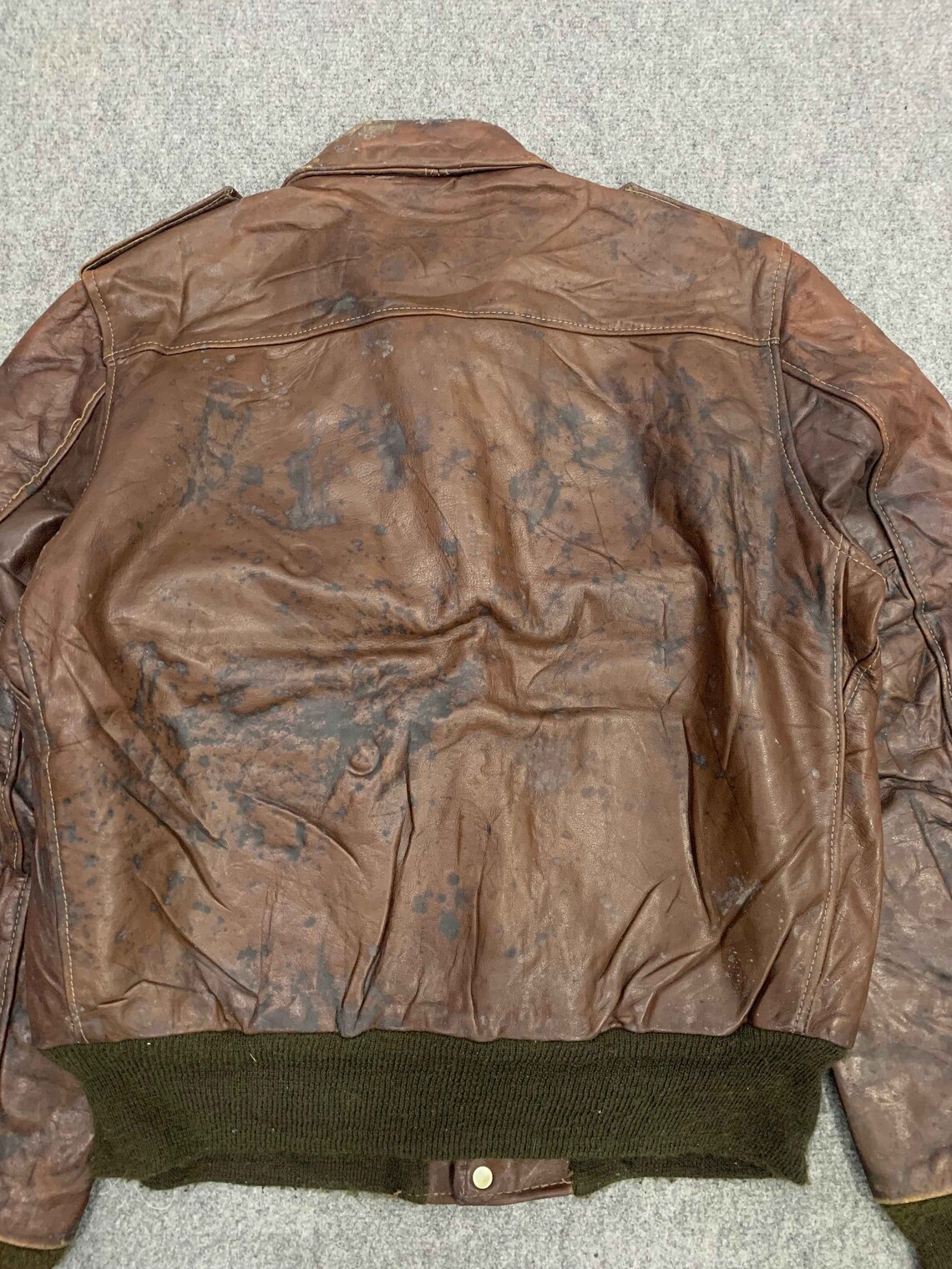 Vintage 60s Schott NYC IS-674-MS Brown Leather Bomber Flight Jacket ...