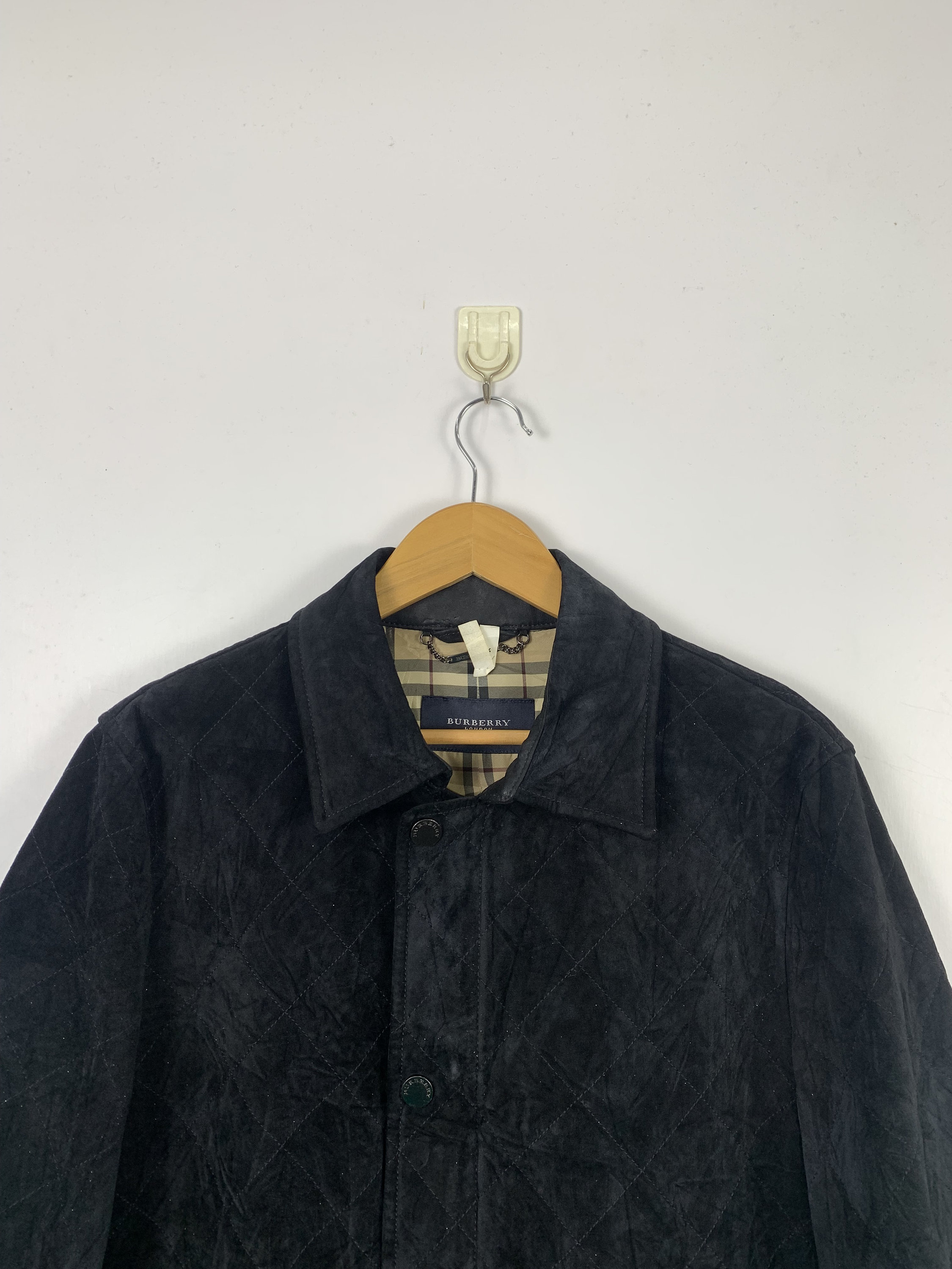 Vintage Burberry London Blue Label Nova Check Quilted Velvet Trench ...