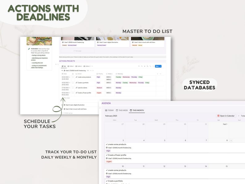 12 Week Year Planner Notion Template Goal Planner 2025 Notion Planner ...