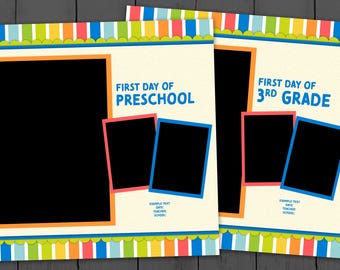 First Day of School Scrapbook Layout | All Grades | Digital Download ...