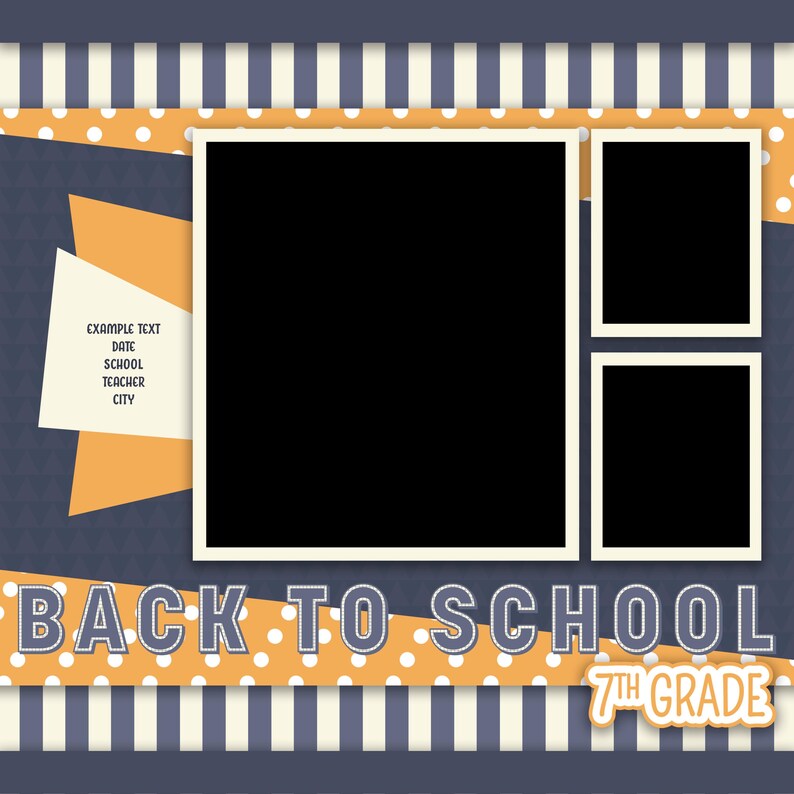 Back to School Digital Download | Scrapbook Template | 12" X 12 ...