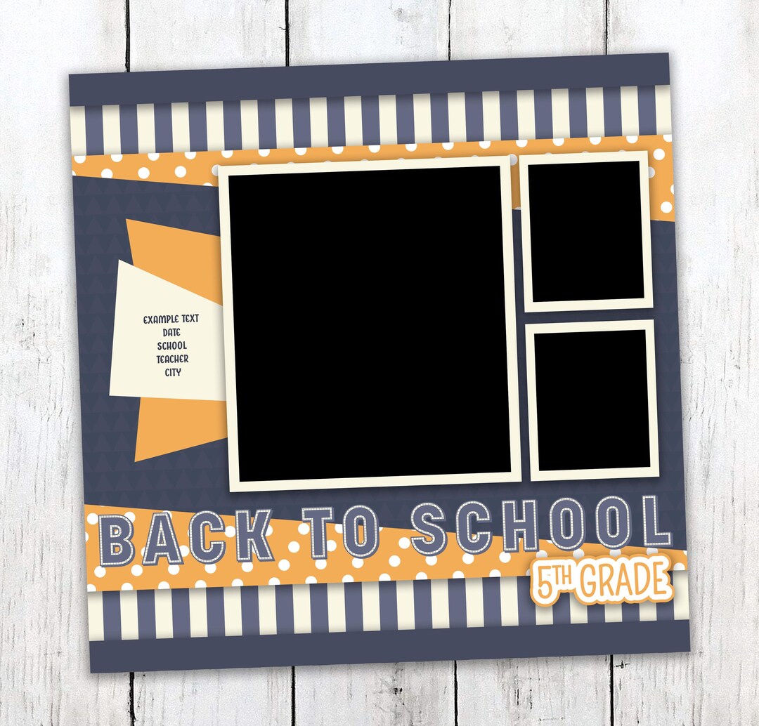 Back to School Digital Download | Scrapbook Template | 12" X 12 ...