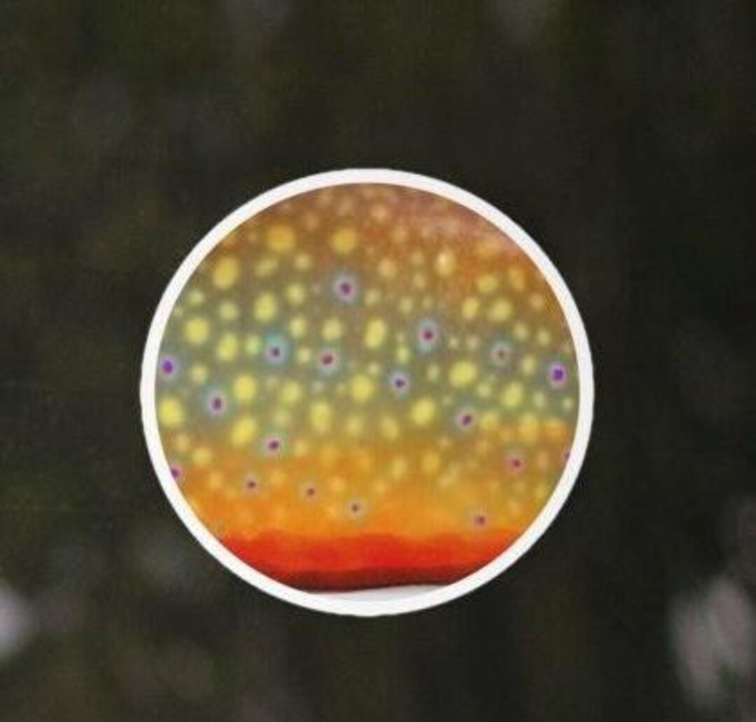 Brook Trout Patternz Round Bubble-free Vinyl Sticker, 4x4 - Etsy