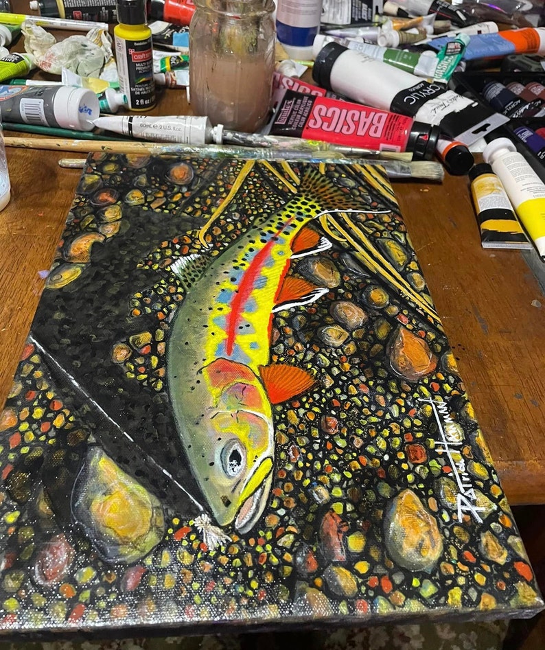 Original Golden Trout Painting Archival Giclée Paper Print "sierra Gold ...