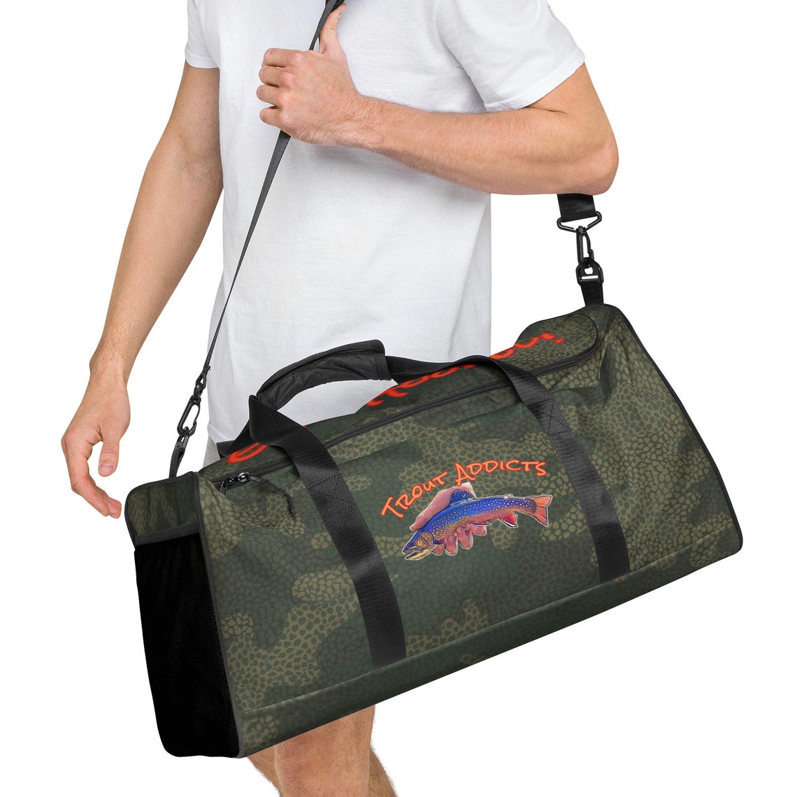 Fishing Gear Duffle Bag, Trout Addicts, Tackle Box Bag - Etsy