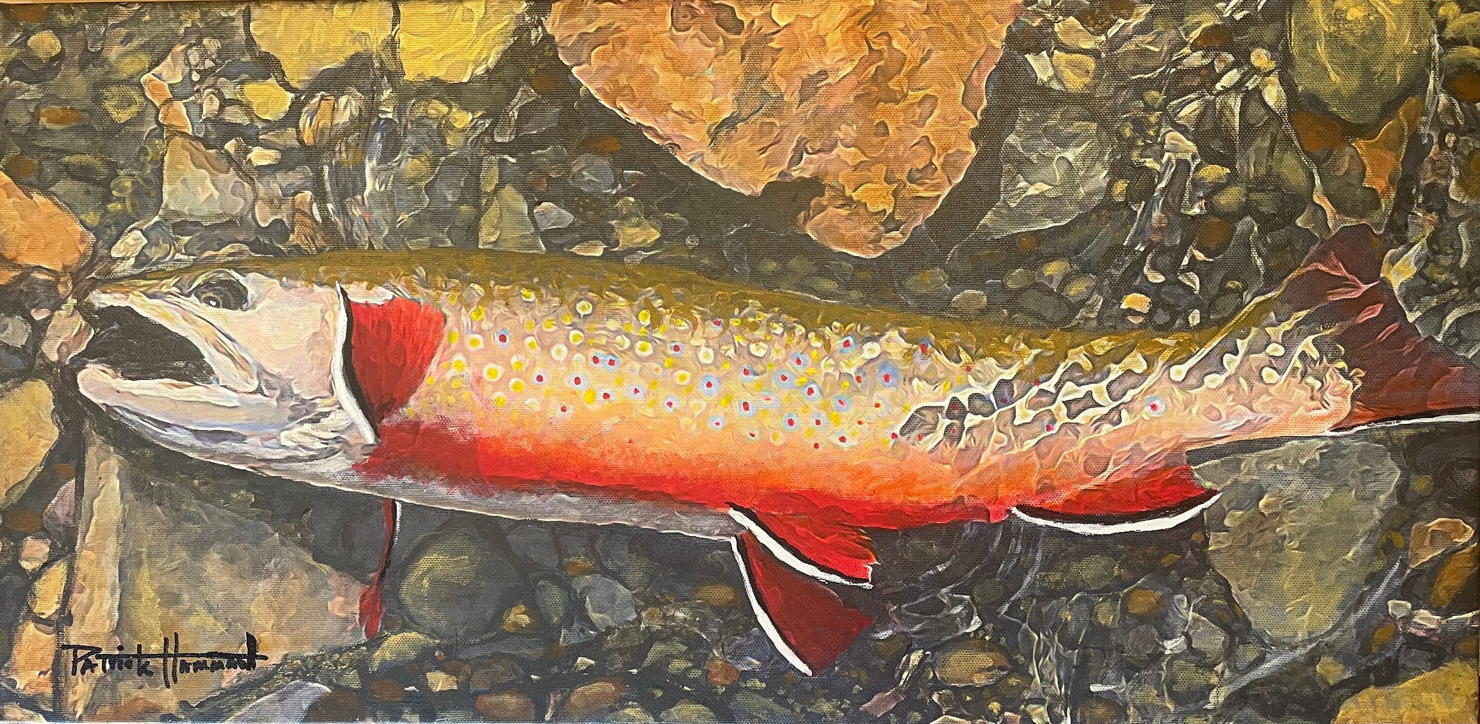 Original Brook Trout Painting Limited Edition Canvas Giclée Stretched and Mounted Print "brook ...