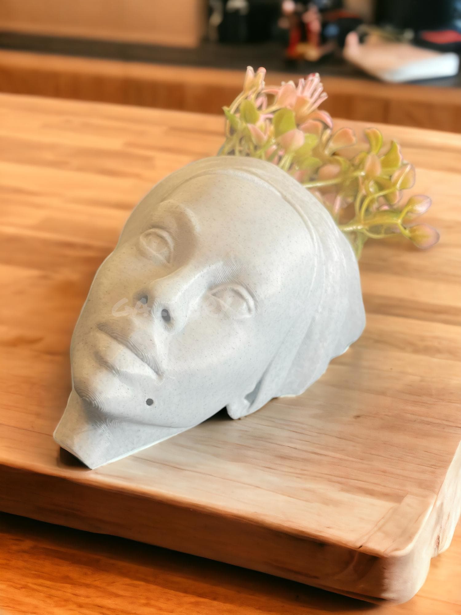 Ebony Woman Head Planter, African Girl Wall Decoration, Black Lady Face ...
