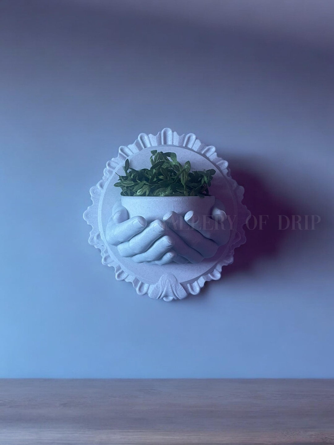 Hands Bowl Wall Planter, Hanging Wall Decoration, Hand Sculpture Flower ...