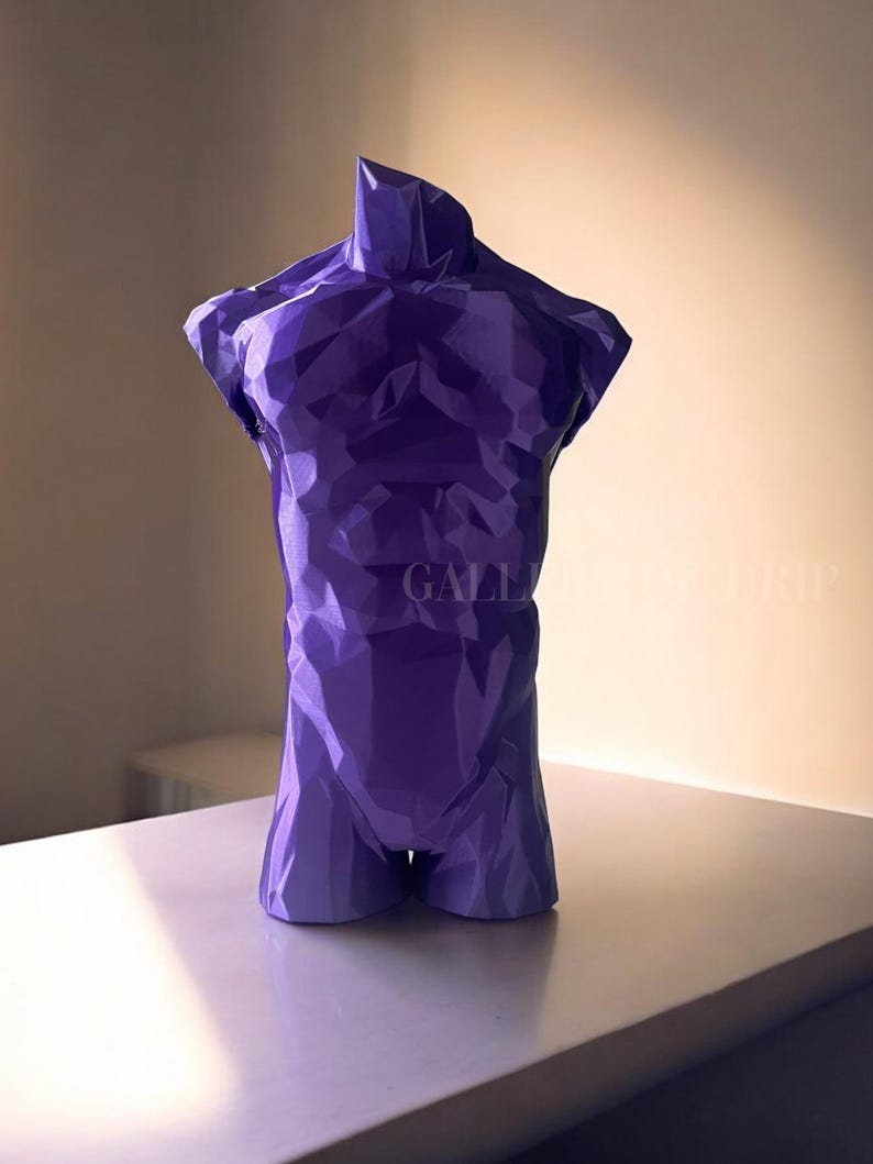 Luxe Male Torso Statue Figure | Low Poly Style | Dazzling Unique Finish ...