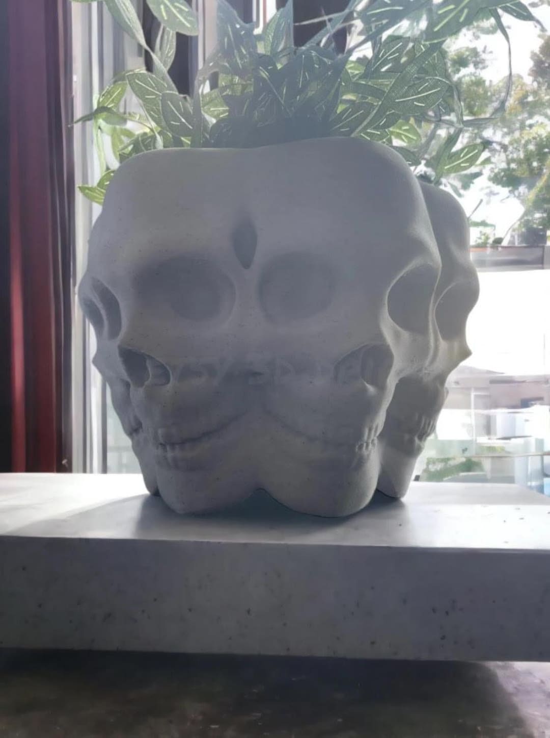 Multifaced Skull Planter, Poly Face Vase, Goth Flower Pot, Skeleton ...