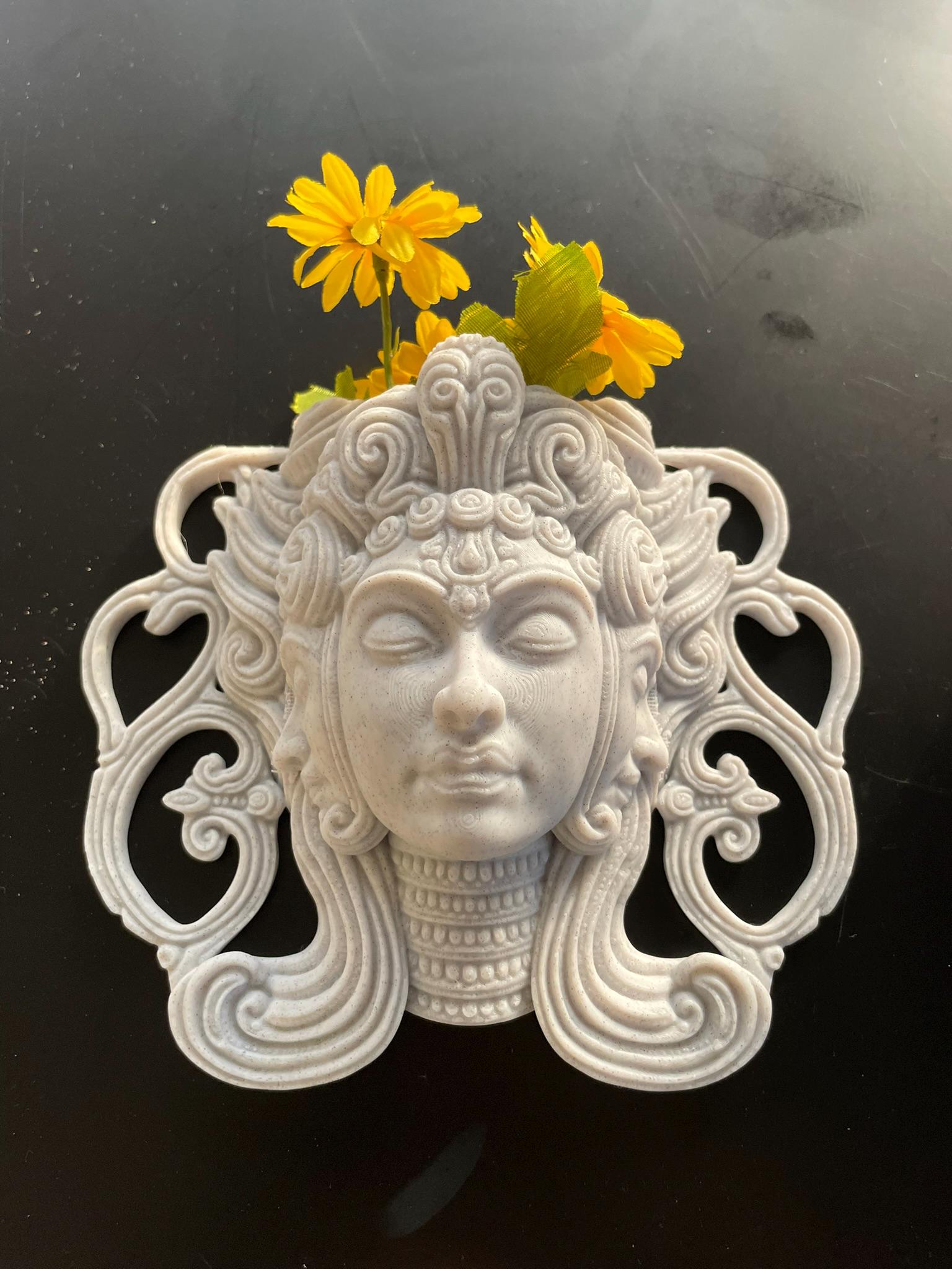 Decorative Wall Planter, Buddha Multi Face Flower Pot, Psychedelic ...