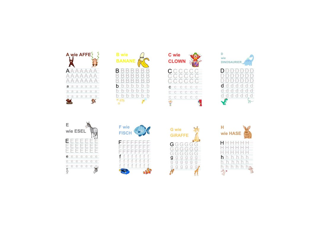 Writing First Letters A-Z, Alphabet, ABC, 26 Pages, A4, PDF, Download ...