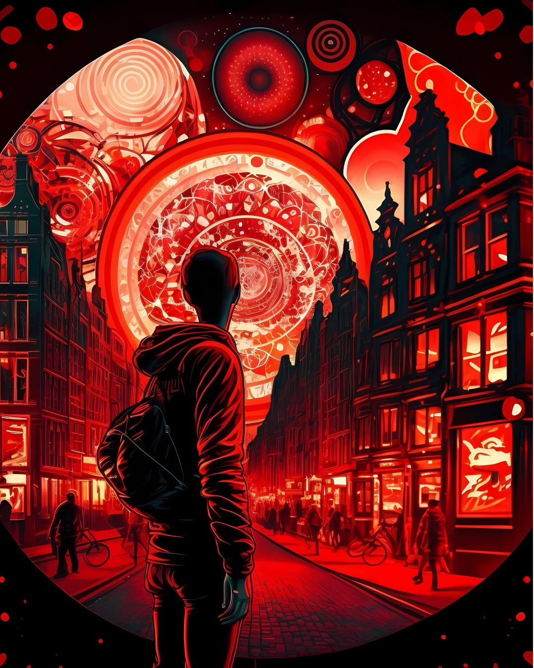 Red Psychedelic Boy Wall Art Wall Hanging Psychedelic - Etsy