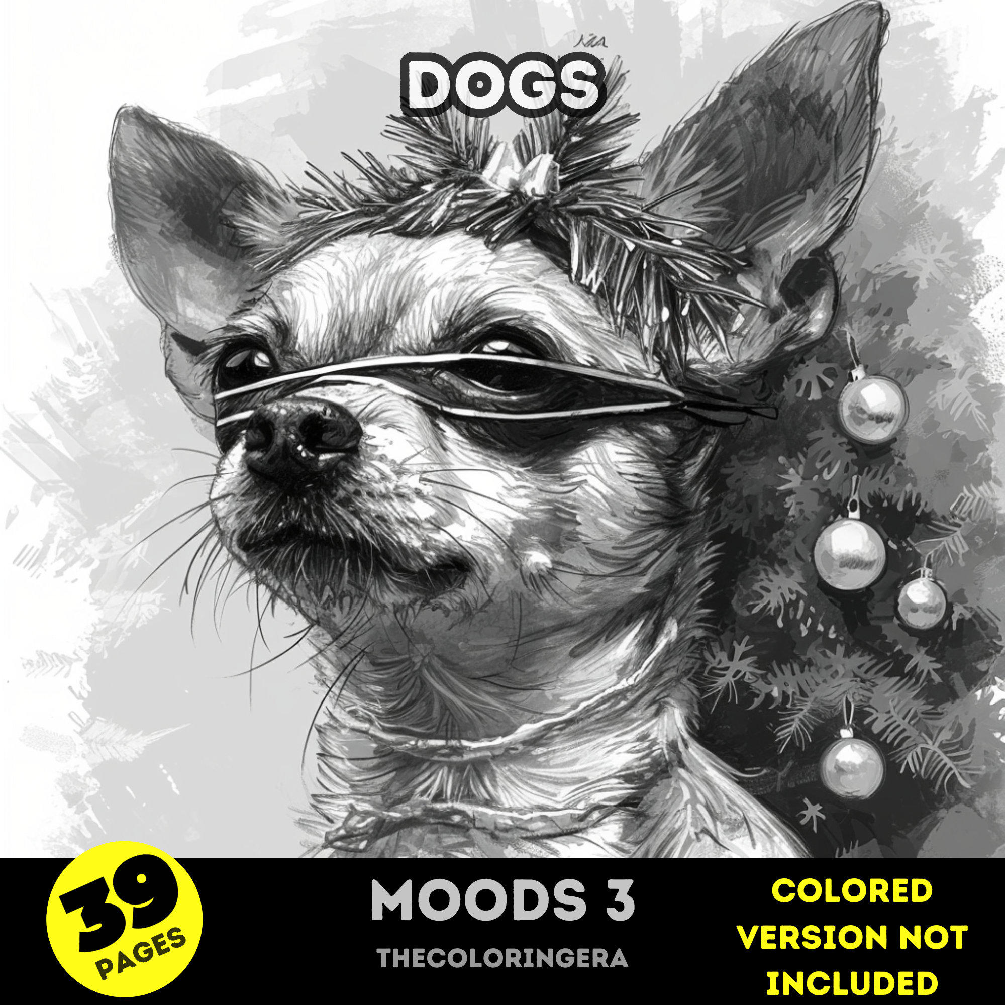 Dog Moods Vol 3 37 Coloring Pages Digital Downloads Grayscale Pdf Files - Etsy