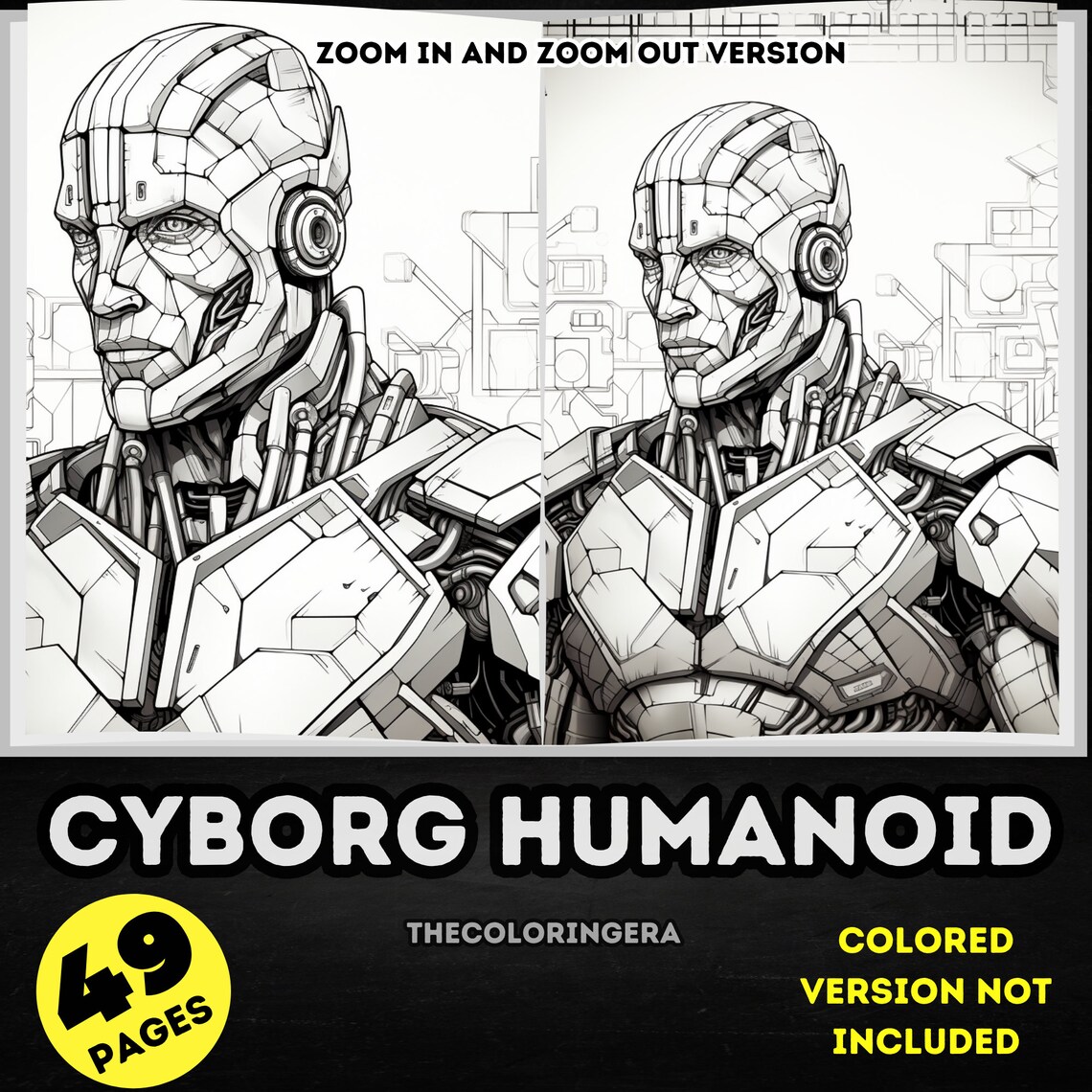50 Pages of Cyborg Humanoid Robot Humans Coloring Pages - Etsy