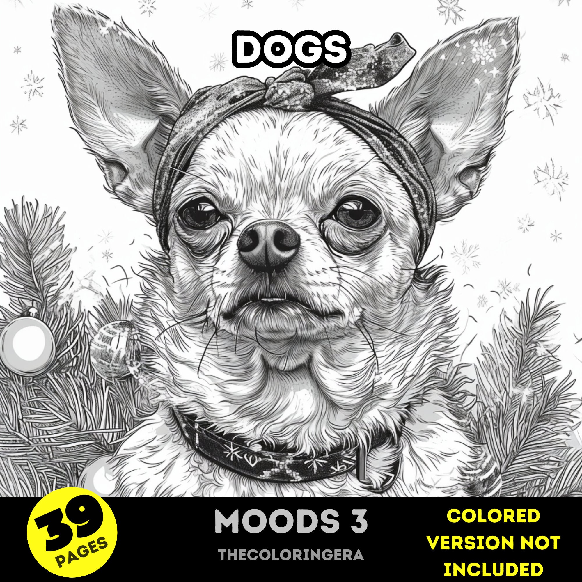 Dog Moods Vol 3 37 Coloring Pages Digital Downloads Grayscale Pdf Files - Etsy