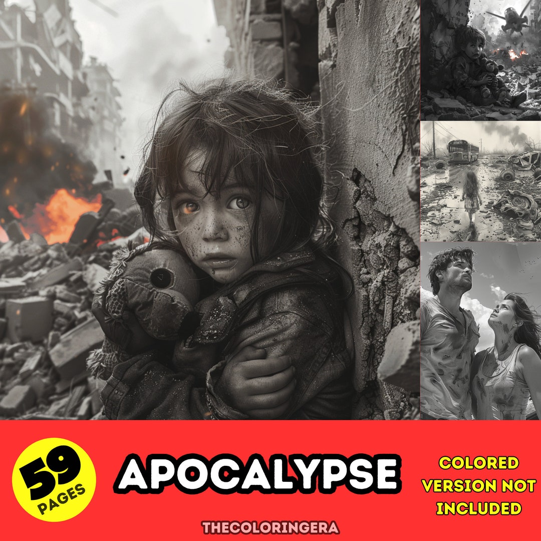 59 Pages of Apocalypse Coloring Pages Adults and Kids Grayscale ...