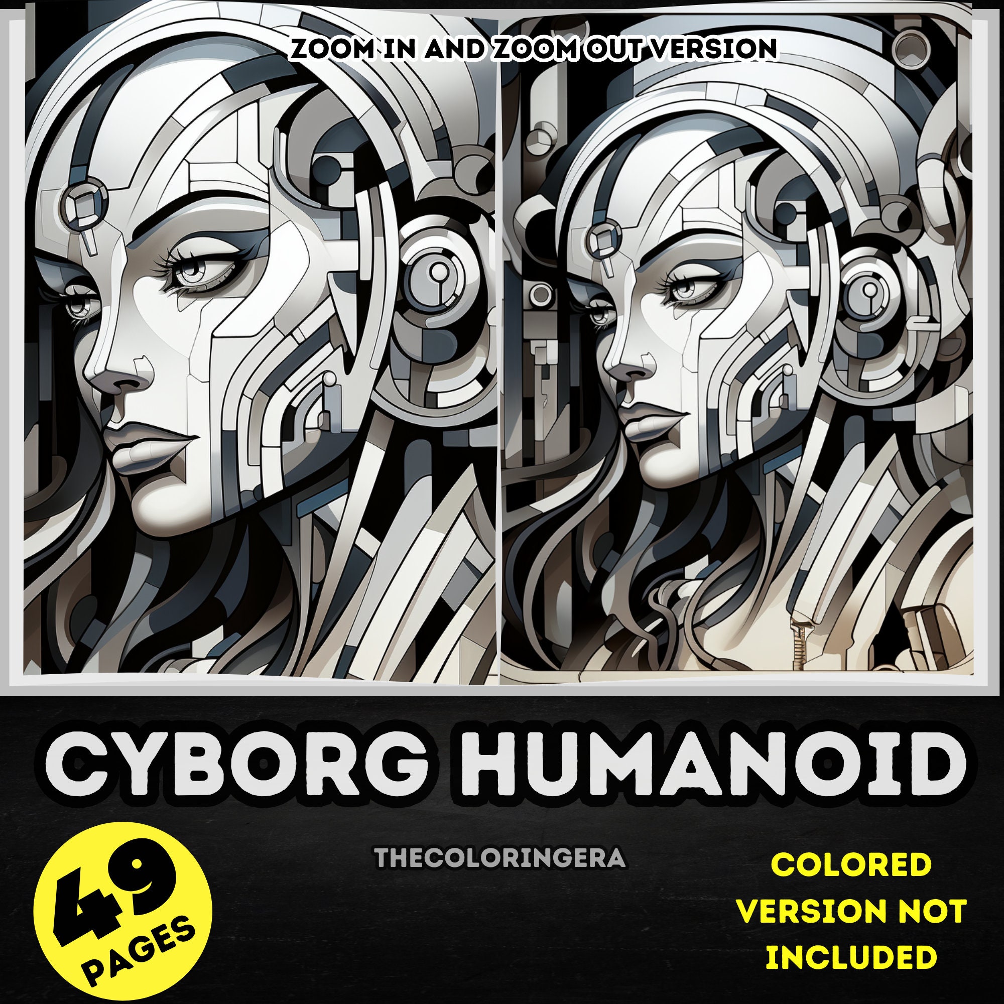 50 Pages of Cyborg Humanoid Robot Humans Coloring Pages - Etsy