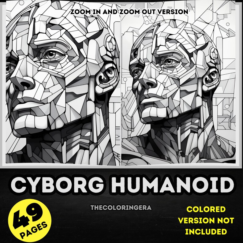 50 Pages of Cyborg Humanoid Robot Humans Coloring Pages - Etsy