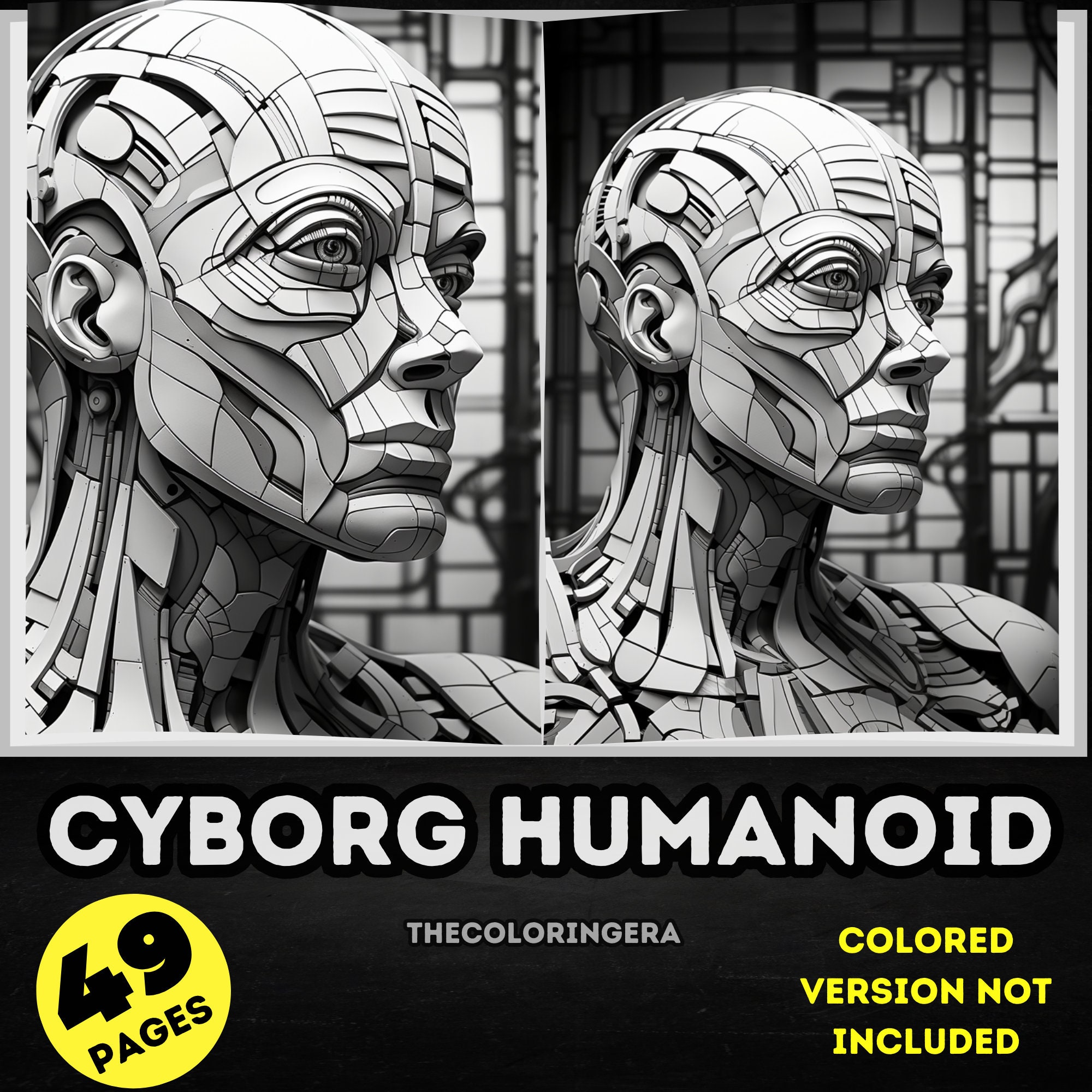 50 Pages of Cyborg Humanoid Robot Humans Coloring Pages - Etsy