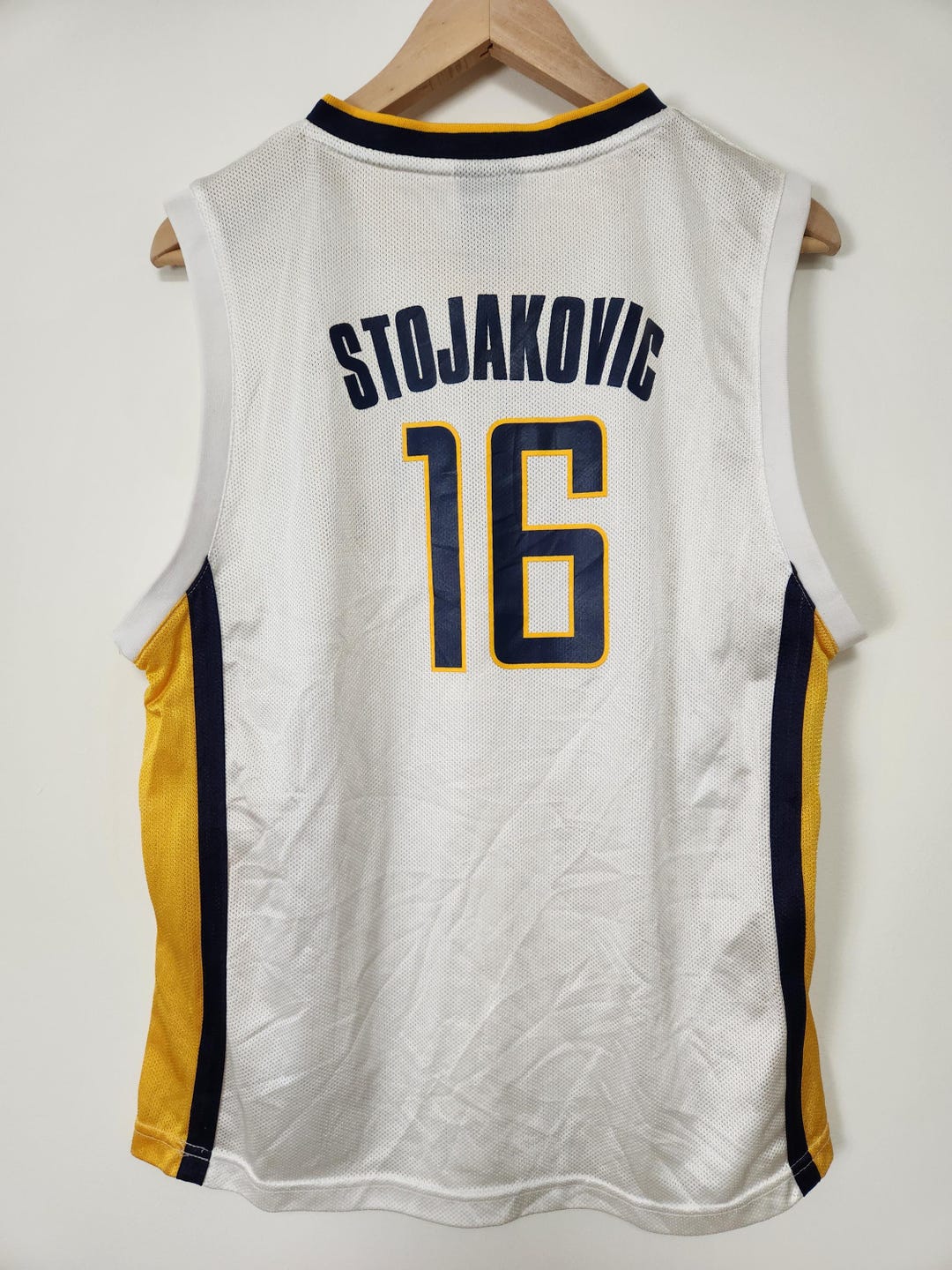 Vintage Indiana Pacers #16 Peja Stojakovic NBA Basketball Jersey Reebok ...