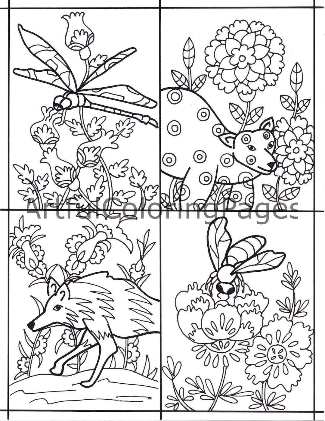 Adult Coloring Pages Beginner Coloring Pages Nature - Etsy Australia