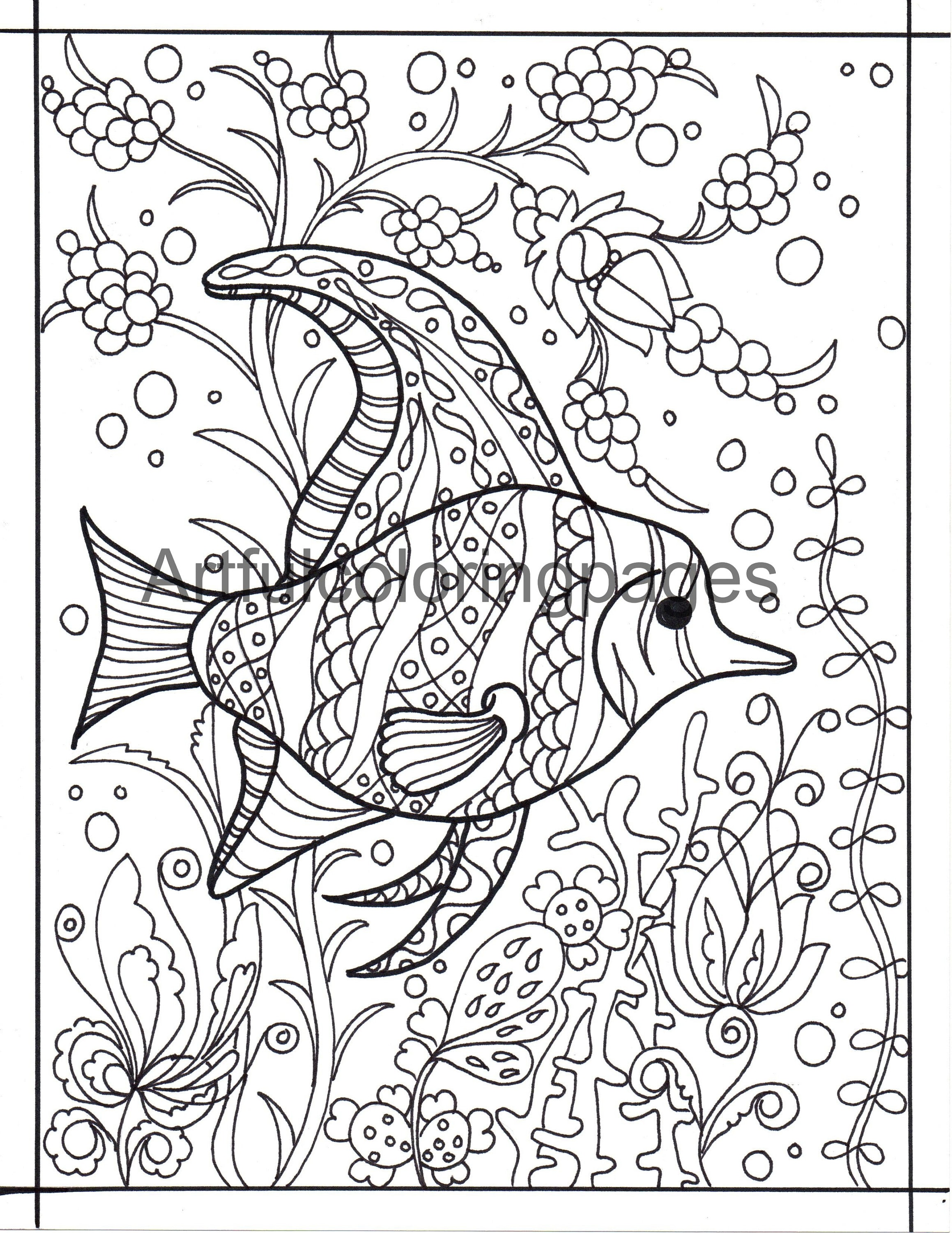 Adult Coloring Pages Tropical Fish Coloring Pages Sealife Coloring ...