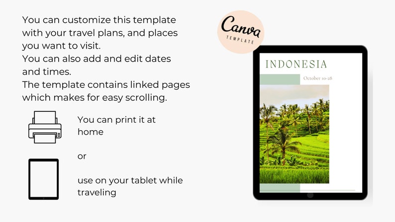 Travel Itinerary Template, Printable Travel Planner, Travel Agent ...