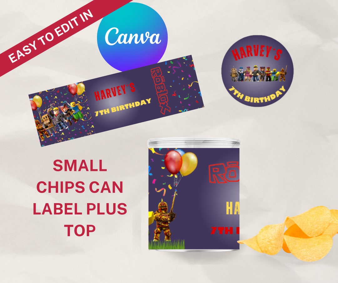Pringles 1.3 Oz Labels Template, Canva Editable Template, Roblox Boy ...