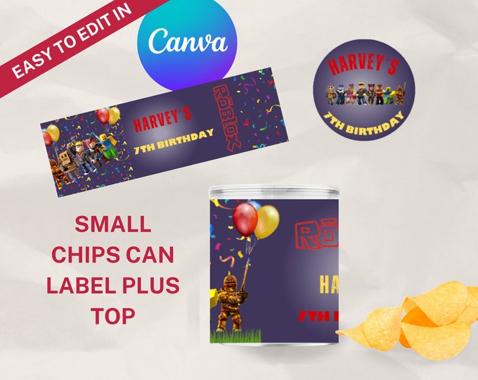 Pringles 1.3 Oz Labels Template, Canva Editable Template, Roblox Boy ...