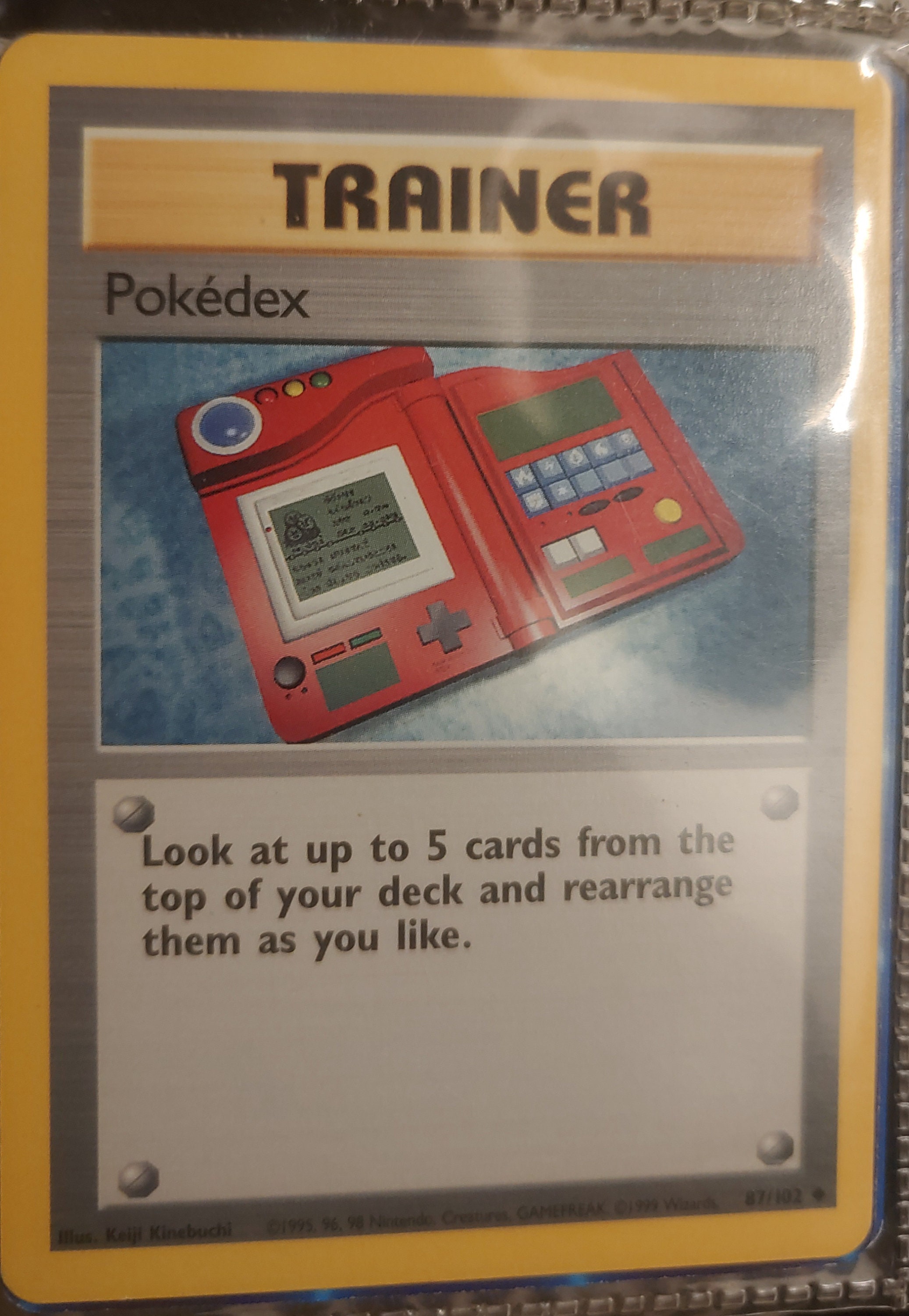 Rare,trainer Pokedex Card,1999,87/102,pokemon Cards, - Etsy