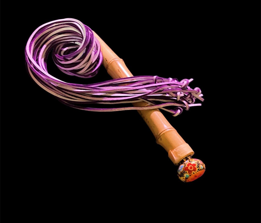 Bamboo Collection Leather Flogger Spanking Ltd Ed Unique Hand Made BDSM ...