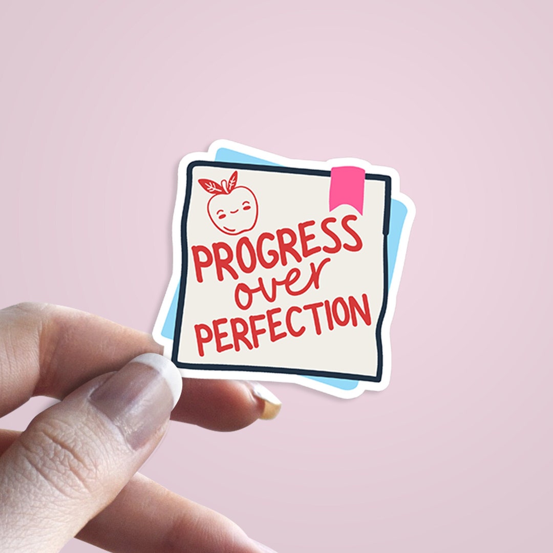 Progress Over Perfection Sticker Decal Gift Inspirational Gratitude ...