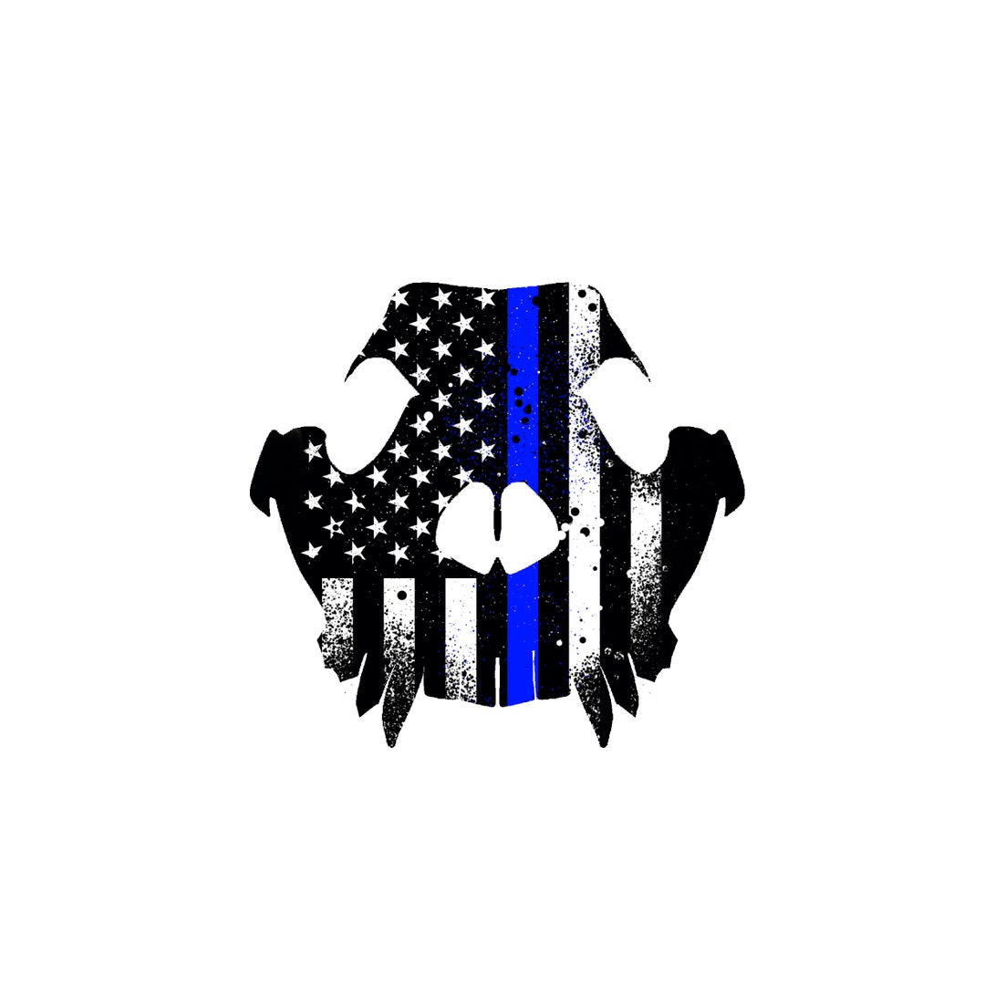 K9 Blue Line Skull Sticker - Etsy