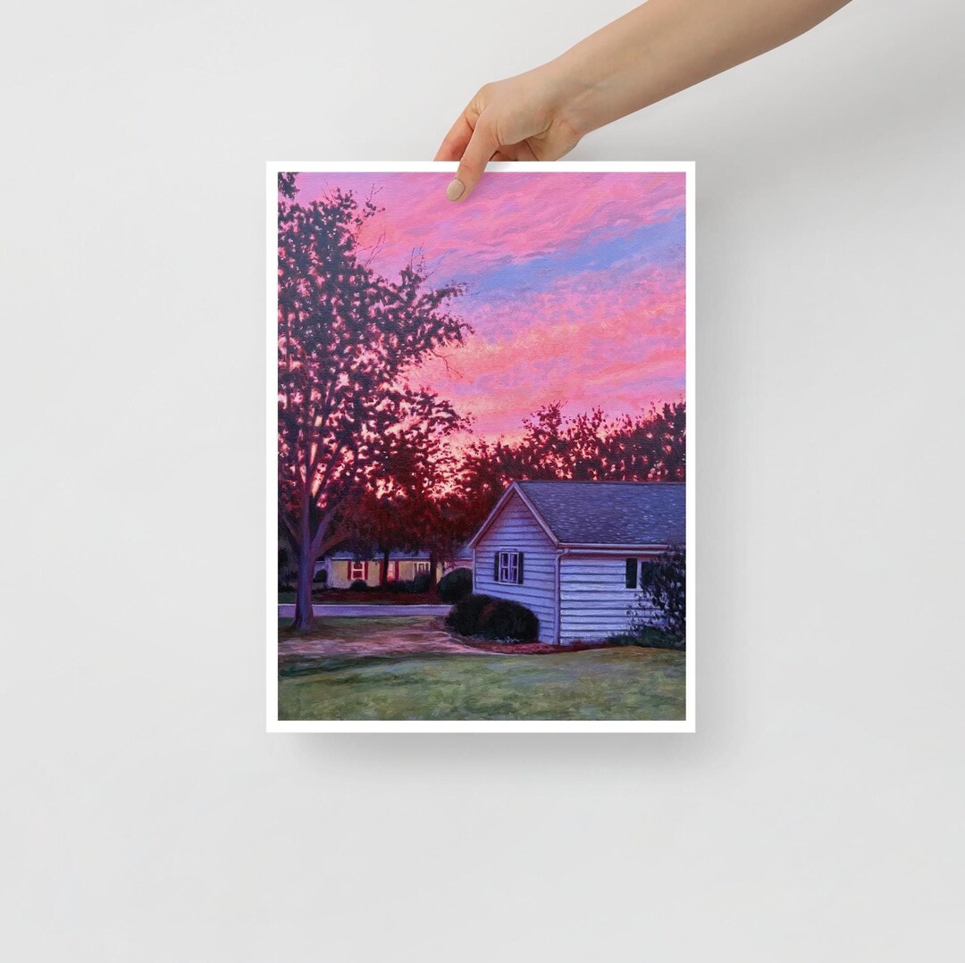 Pink Sunset Art Print - Etsy